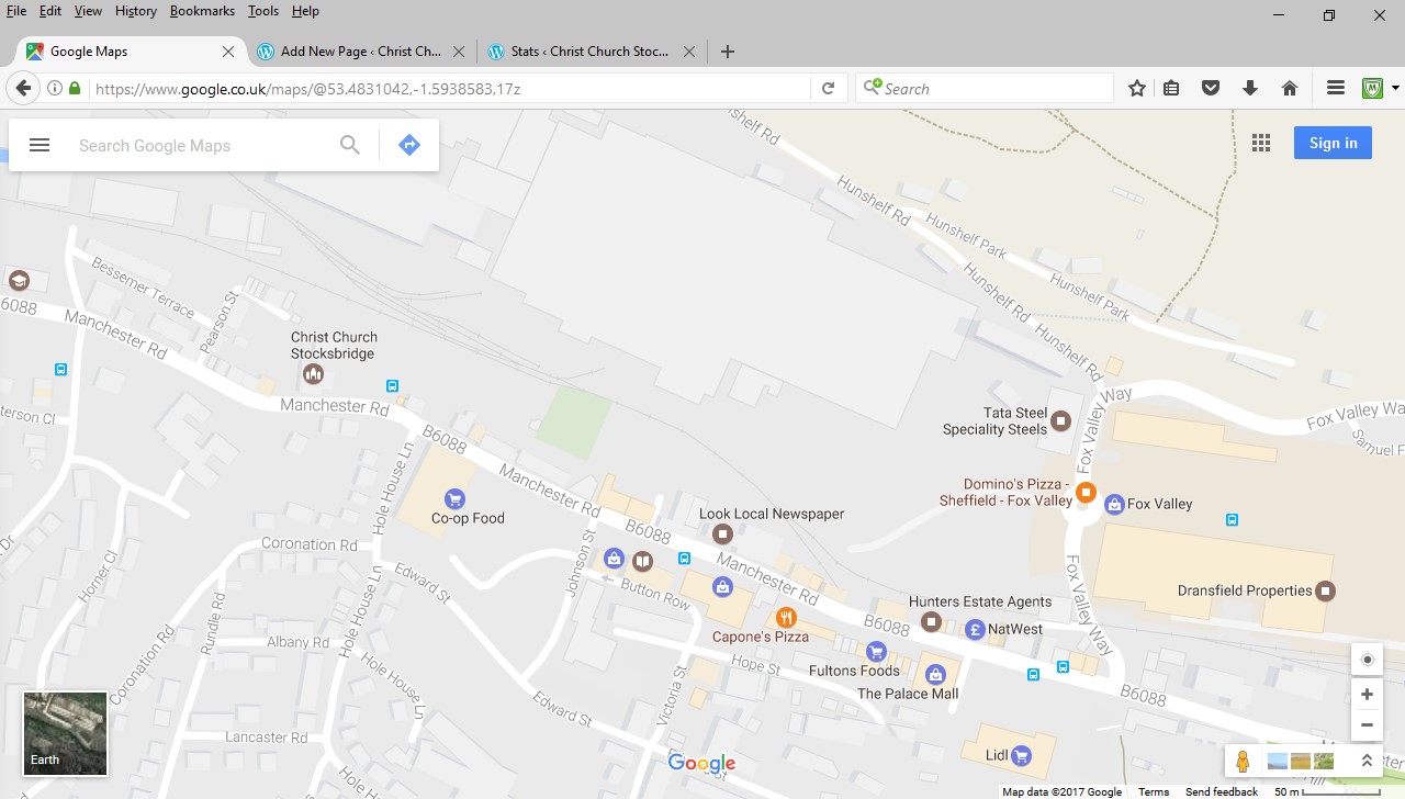 Map of Stocksbridge | Christ Church Stocksbridge